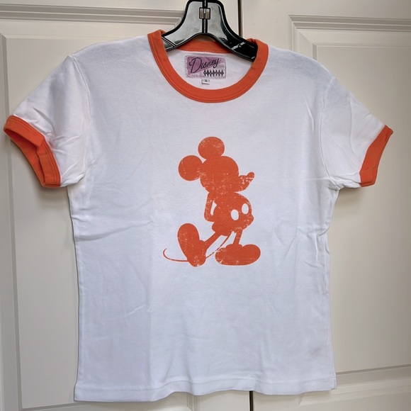 vintage disney | Tops | Vintage Disney Orange Mickey Mouse Tshirt ...